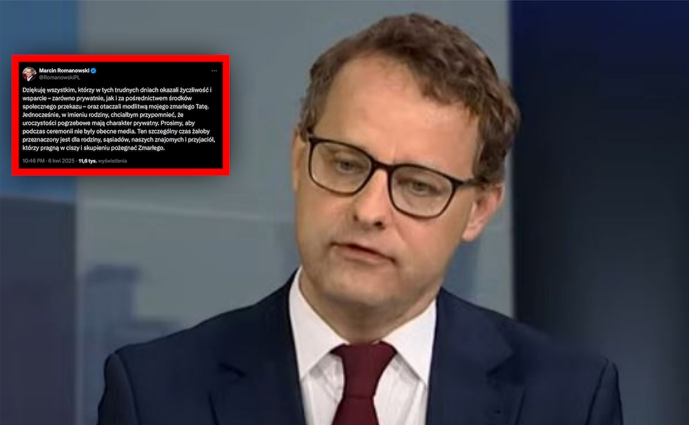 Była 22.46, gdy Romanowski opublikował TEN wpis nt. pogrzebu ojca ...